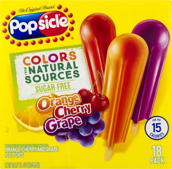 Popsicle Sugar Free Orange Cherry Grape